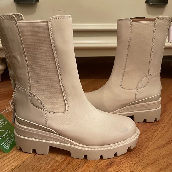 Sam Edelman | Shoes | Genia Lug Sole Chelsea Boot Modern Ivory Leather ...